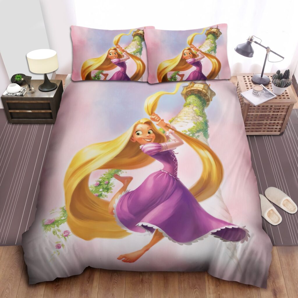 Disney Princess Rapunzel Escaping The Tower Bed Sheet Spread Duvet ...