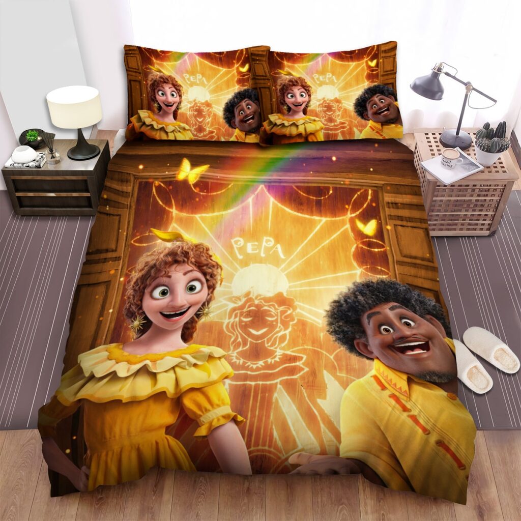 Encanto Pepa & Felix's Magic Door Poster Bed Sheets Spread Duvet Cover ...
