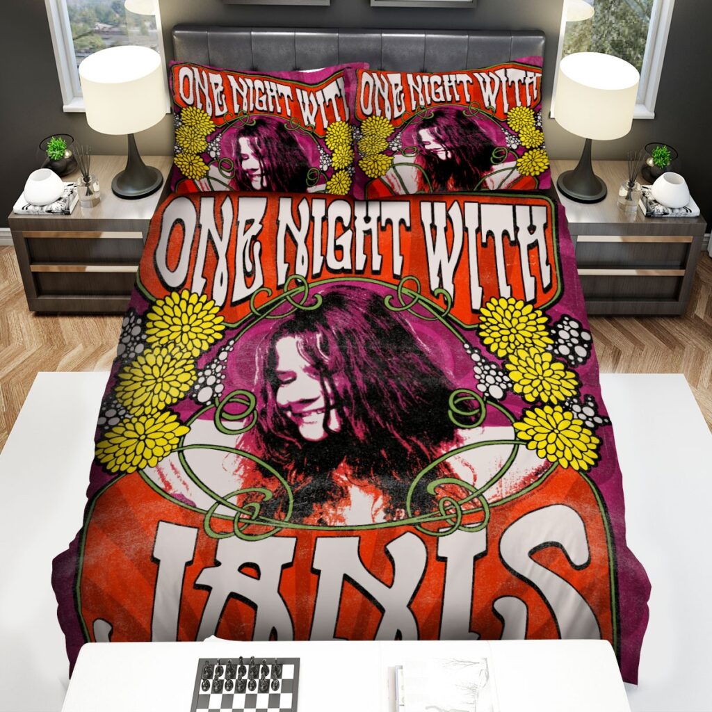 Janis Joplin One Night With Janis Joplin Poster Bed Sheets Spread Duvet Cover Bedding Set ...