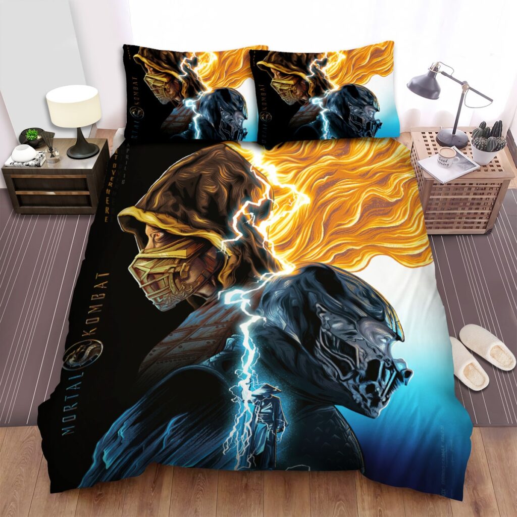 Mortal Kombat (2021) Movie Scorpion And Sub Zero Art Bed Sheets Spread ...