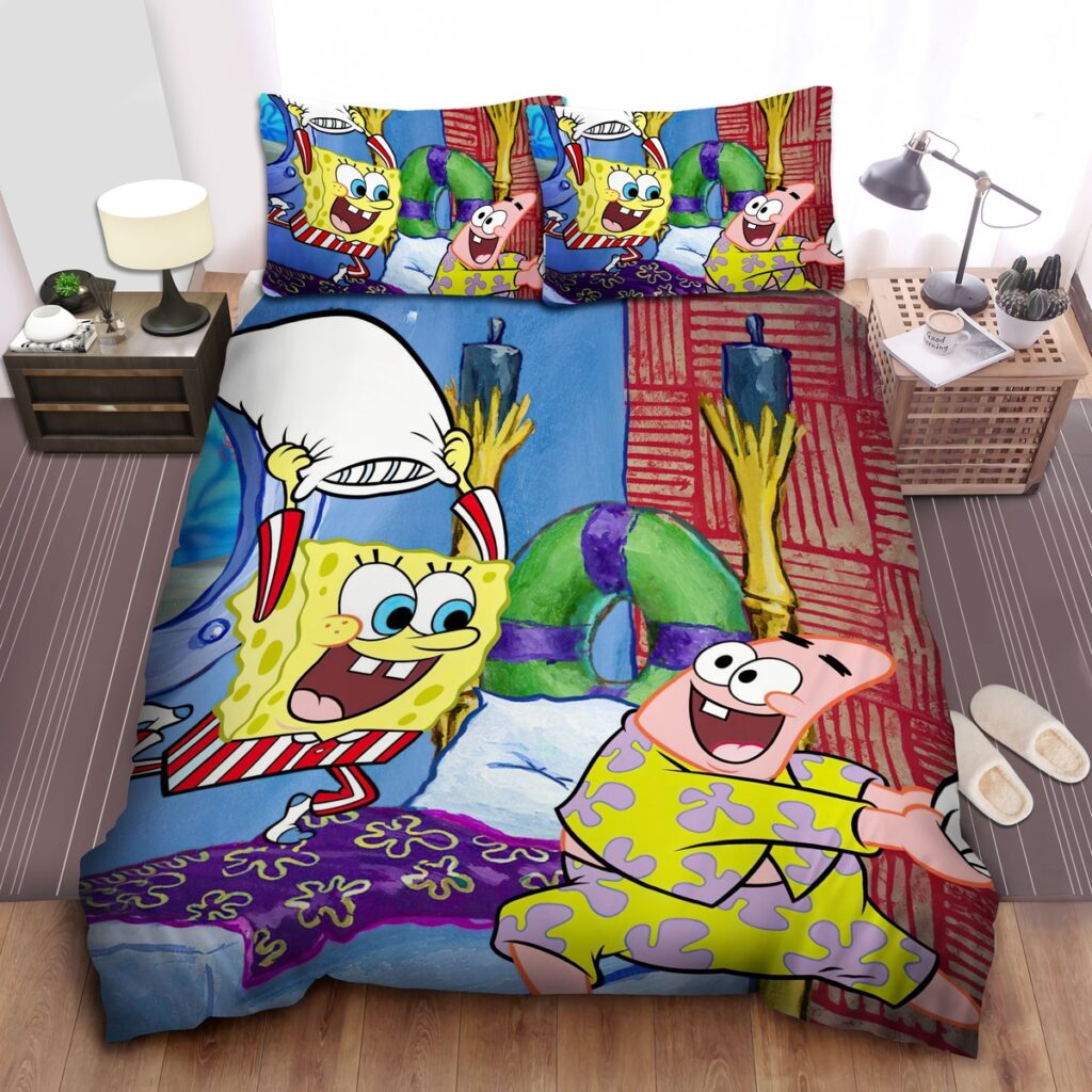 Spongebob Squarepants Sleeping Party With Patrick Star Bed Sheets ...