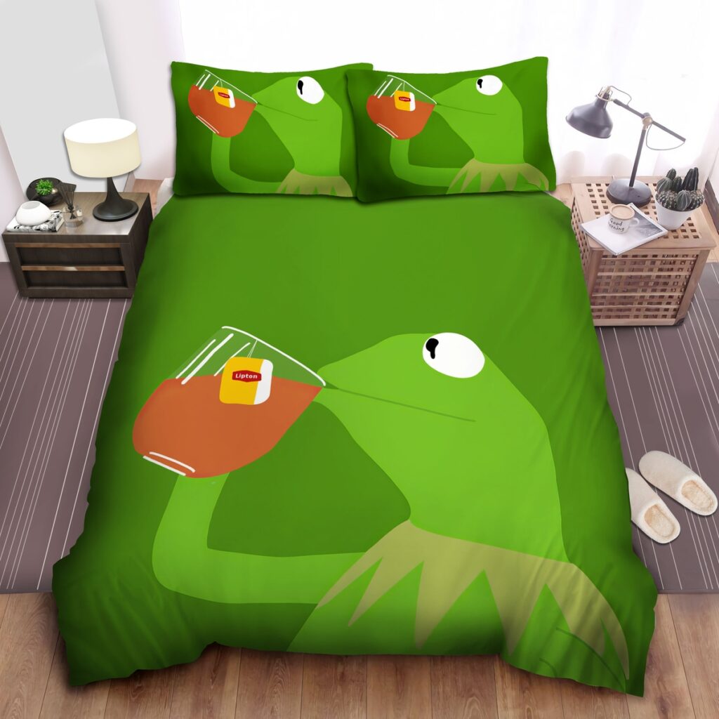 The Muppets Kermit The Frog Drinking Tea Bed Sheets Spread Duvet Cover ...