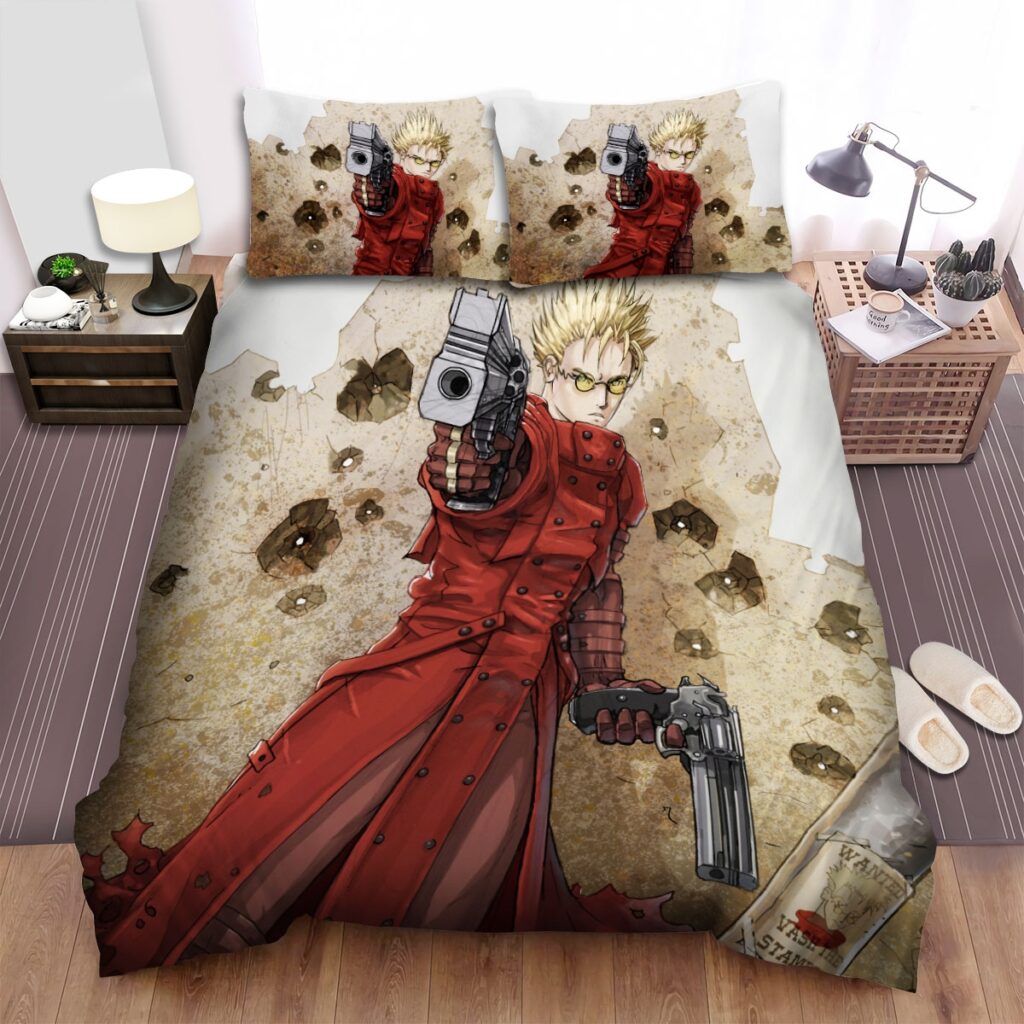 Trigun Vash The Stampede Wanted Poster Bed Sheets Spread Duvet Cover ...