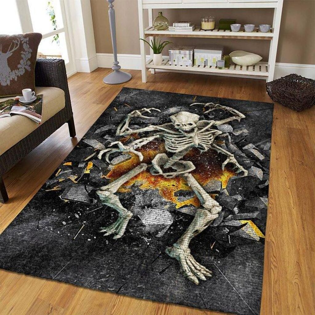 3d Skeleton Halloween Area Limited Edition Rug - Unique Anime Apparel ...