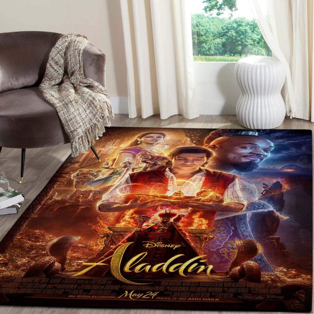 Aladdin & Jasmine Area Limited Edition Rug - Unique Anime Apparel for Fans