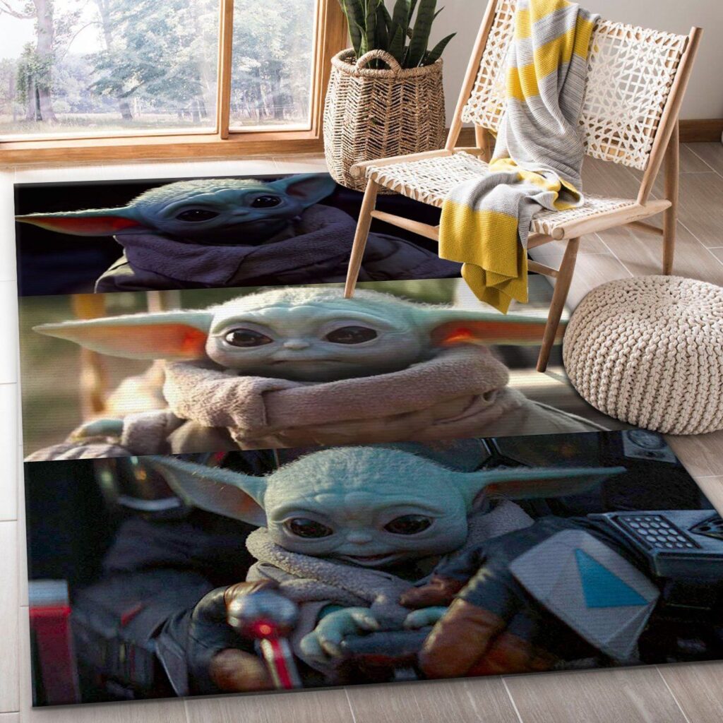 Baby Yoda The Mandalorian Rug - Unique Anime Apparel for Fans