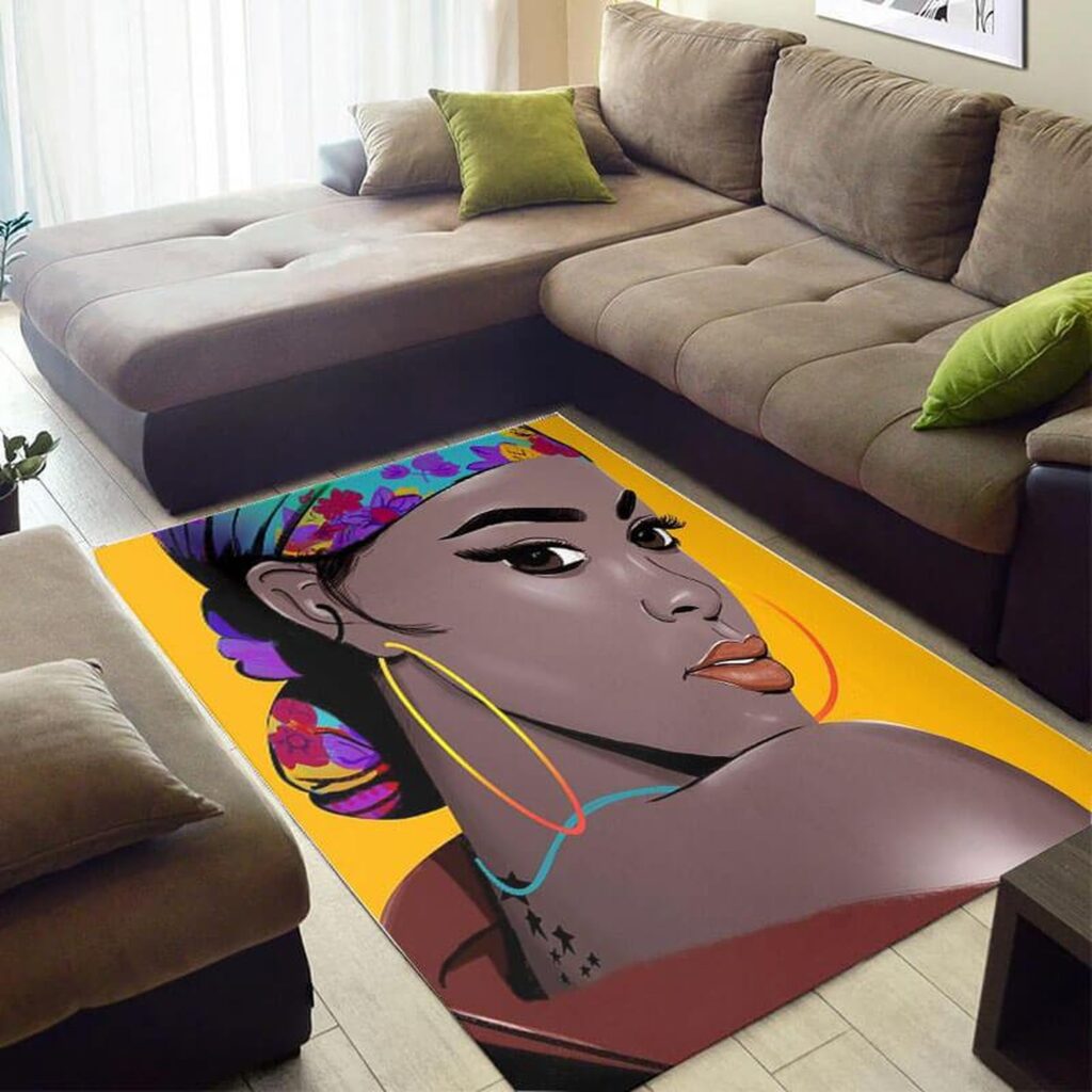 Cool African Beautiful Print Melanin Afro Woman Design Floor Carpet ...