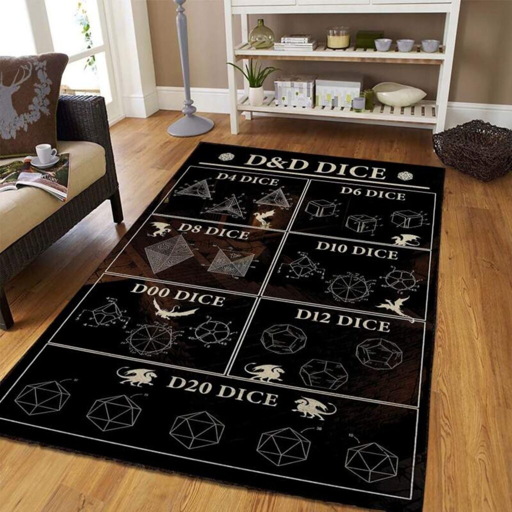 D&d Dice Area Rug - Unique Anime Apparel for Fans