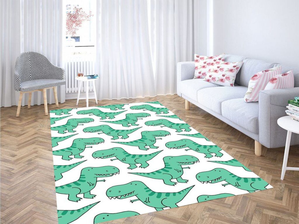 Dinosaur Background Living Room Modern Carpet Rug - Unique Anime ...