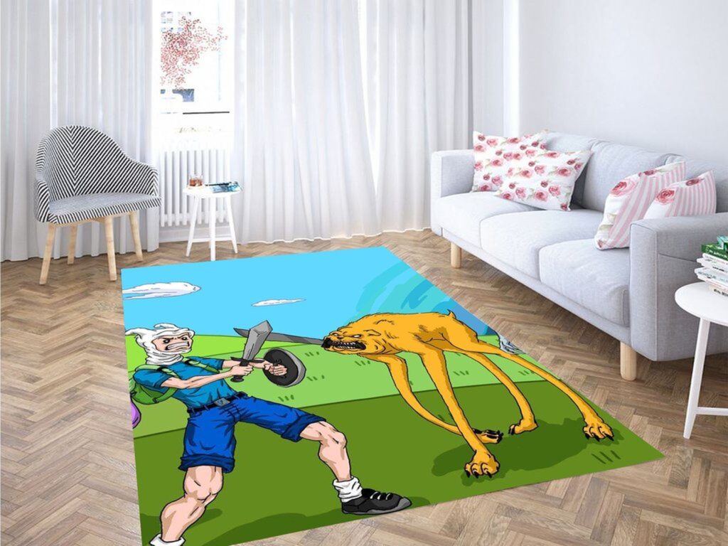 Finn With Sword Another Style Adventure Time Living Room Modern Carpet ...