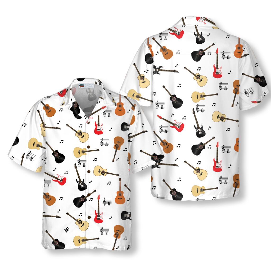 Guitar Musical Note Hawaiian Shirt - Unique Anime Apparel for Fans