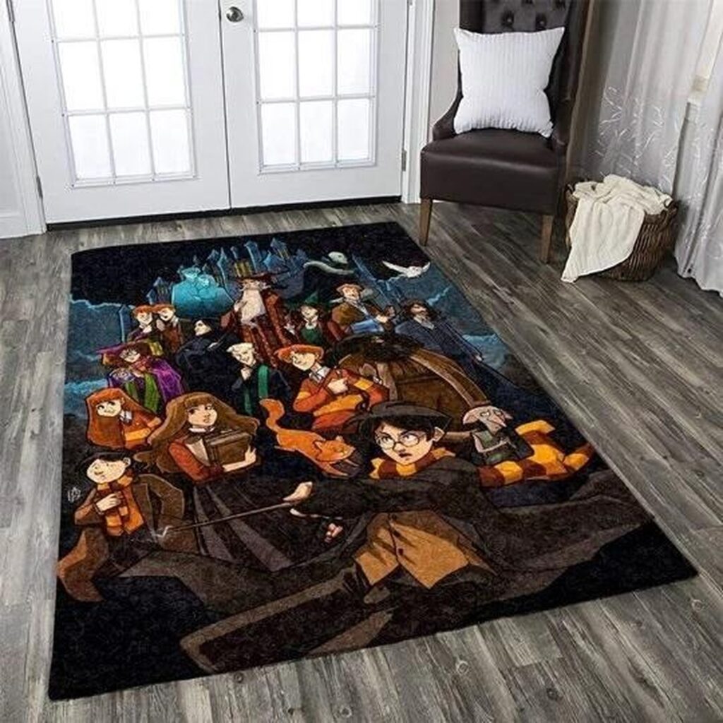 Harry Potter Cartoon Area Rug - Unique Anime Apparel for Fans