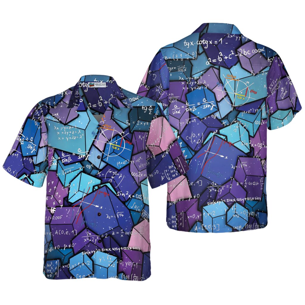 I Love Math Digital Pattern Hawaiian Shirt - Unique Anime Apparel for Fans