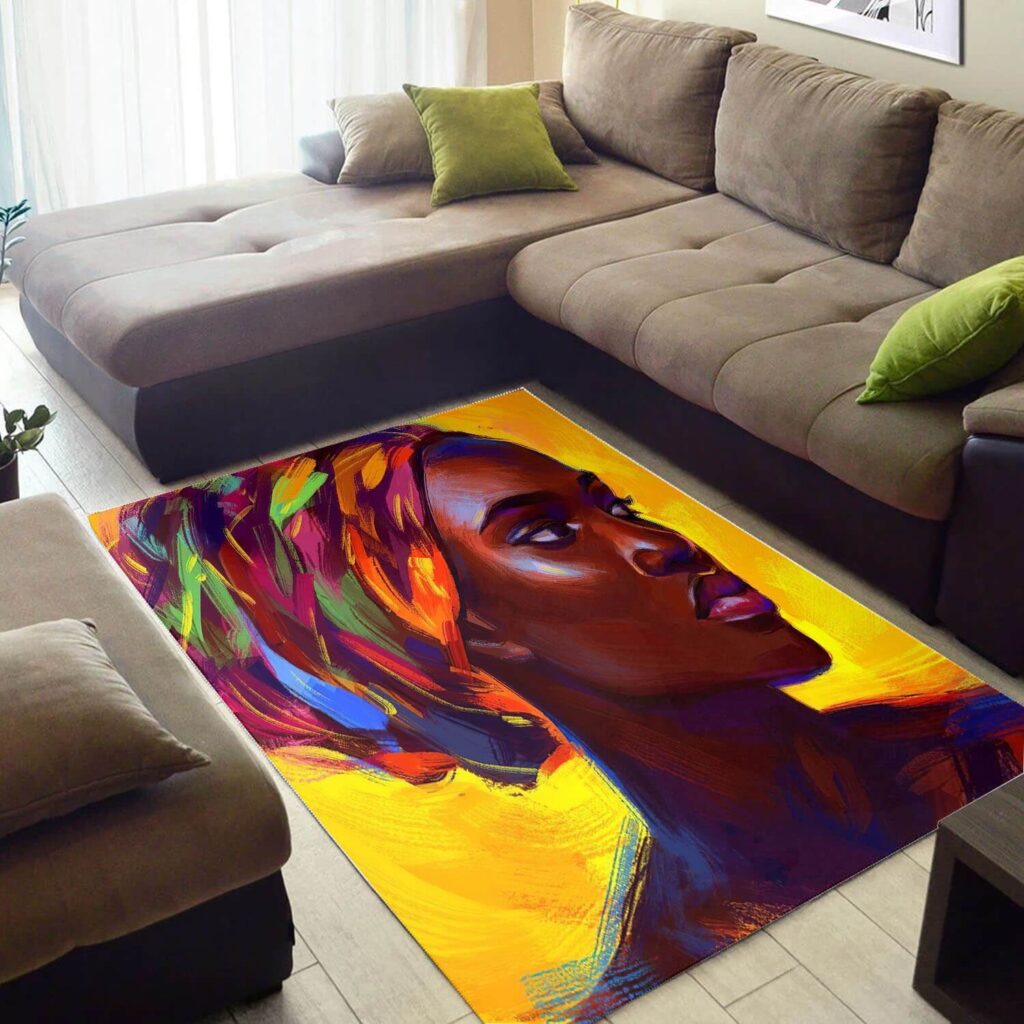 Inspired African Beautiful American Afro Girl Design Floor Carpet Style ...