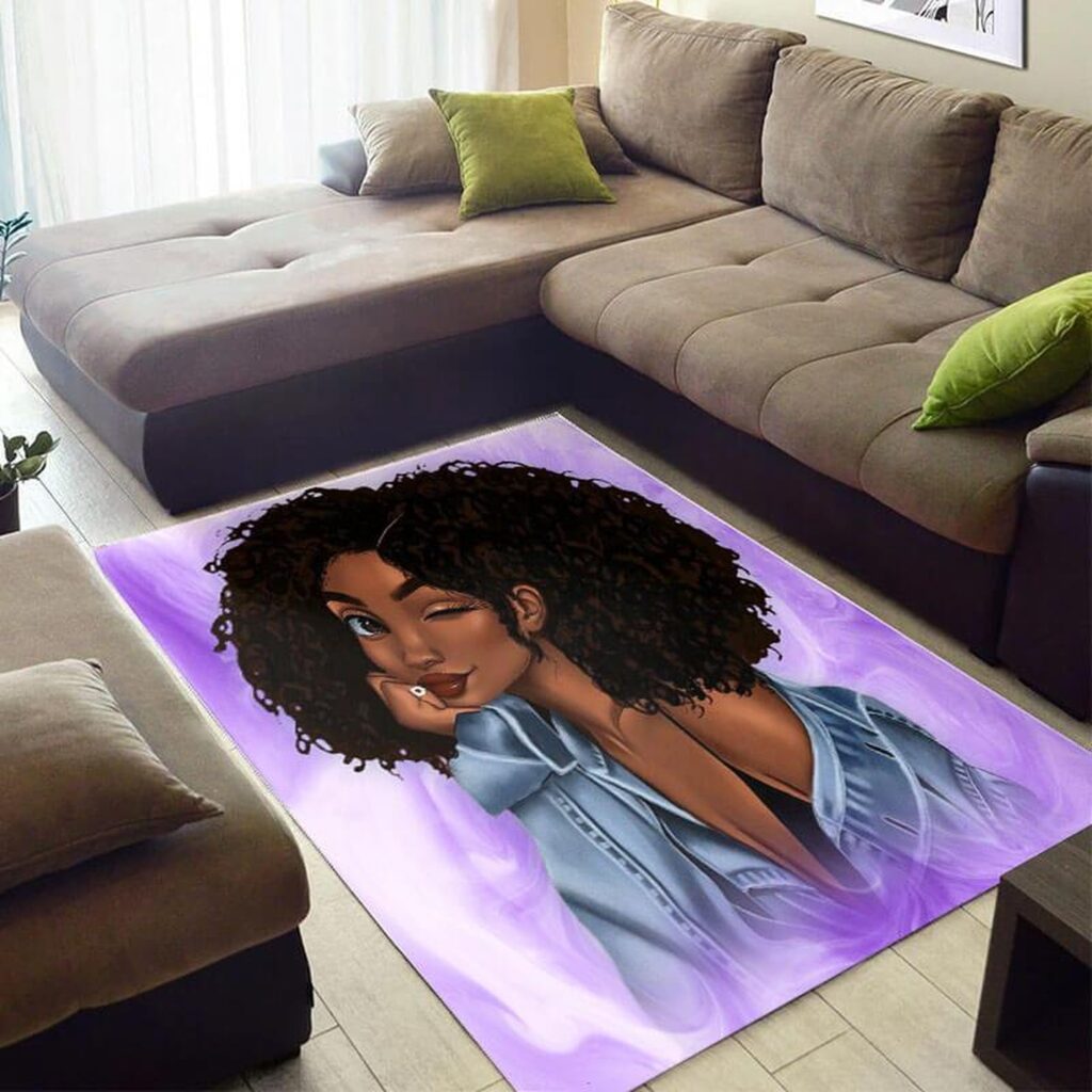 Inspired African Fancy Lady Large Living Room Rug - Unique Anime ...
