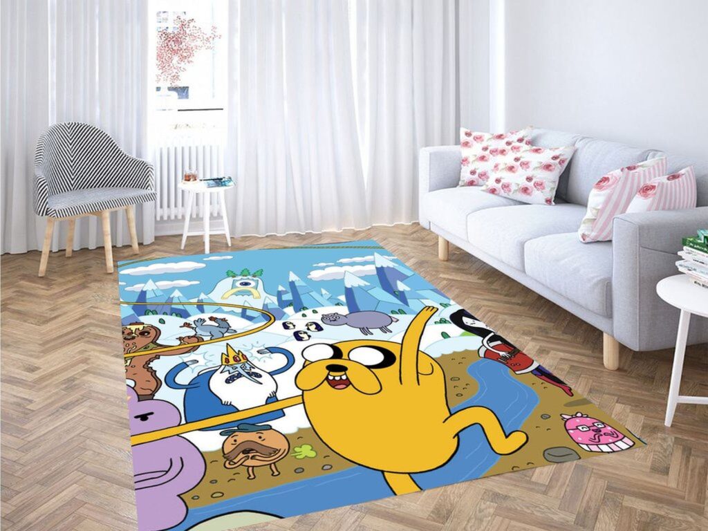 Jake And Another Character Adventure Time Living Room Modern Carpet Rug ...