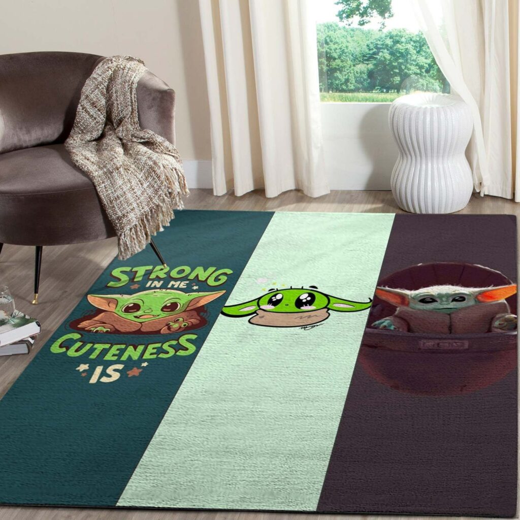 Mandalorian Baby Yoda Star Wars Rugs - Unique Anime Apparel for Fans