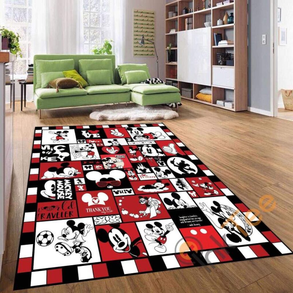 Mickey Mouse Carpet World Traveller Bedroom Disney Lover Cozy Rug ...