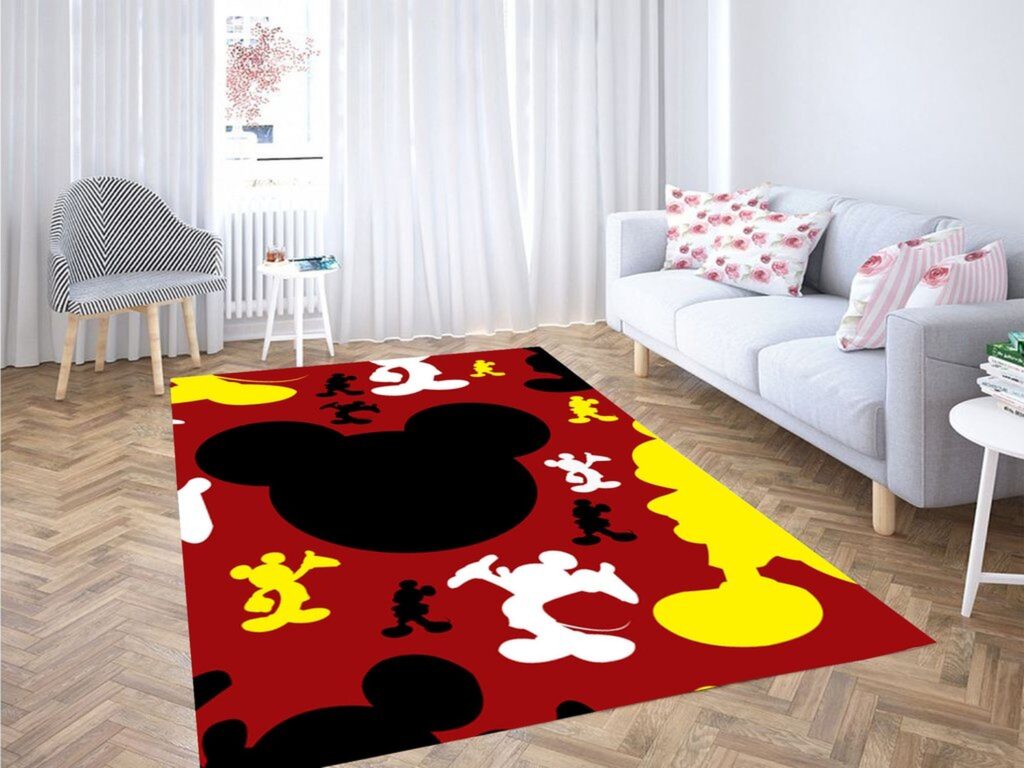 Mickey Mouse Silhouette Living Room Modern Carpet Rug - Unique Anime ...