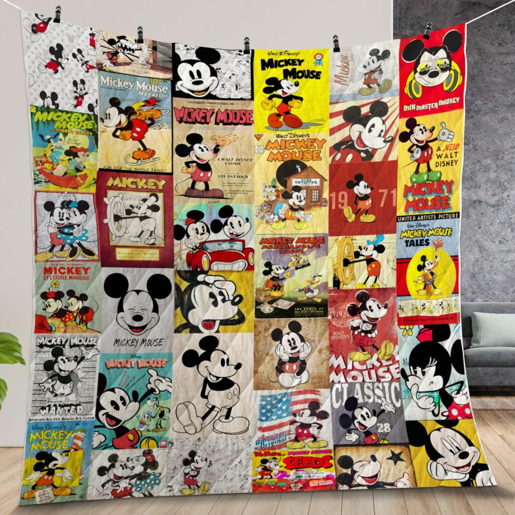 Mickey Mouse Timeline 90th Years Quilt Gift Ideas For Fans - Unique ...