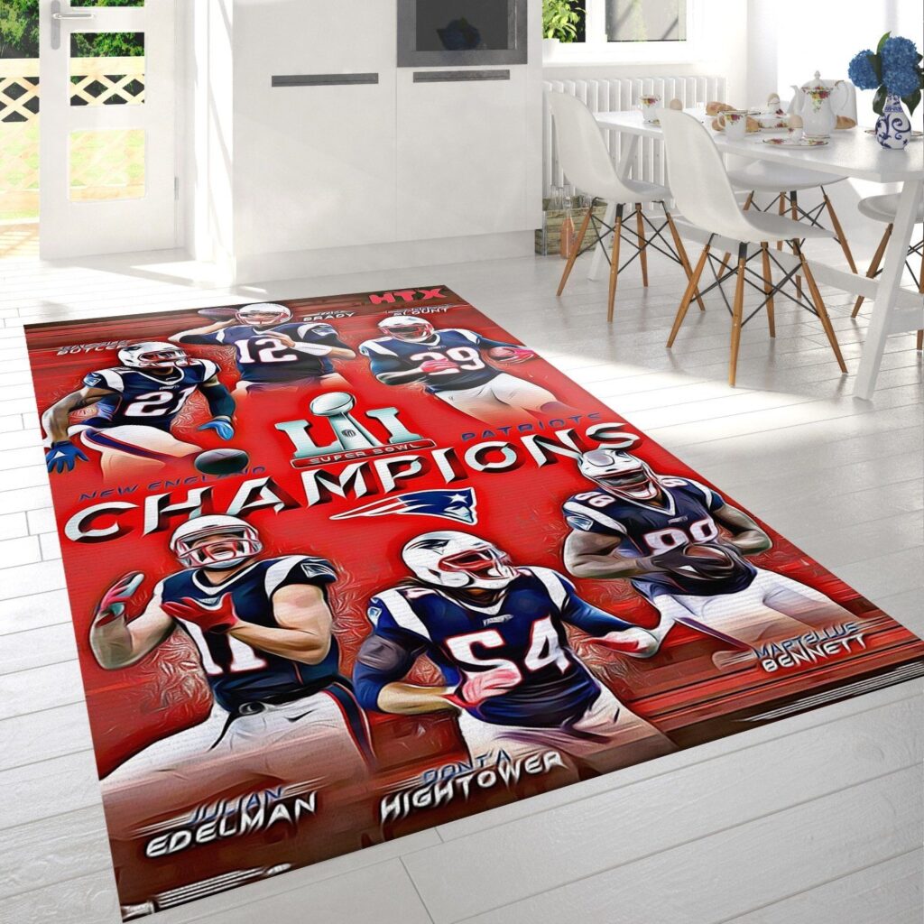 New England Patriots Super Bowl Rug - Unique Anime Apparel for Fans
