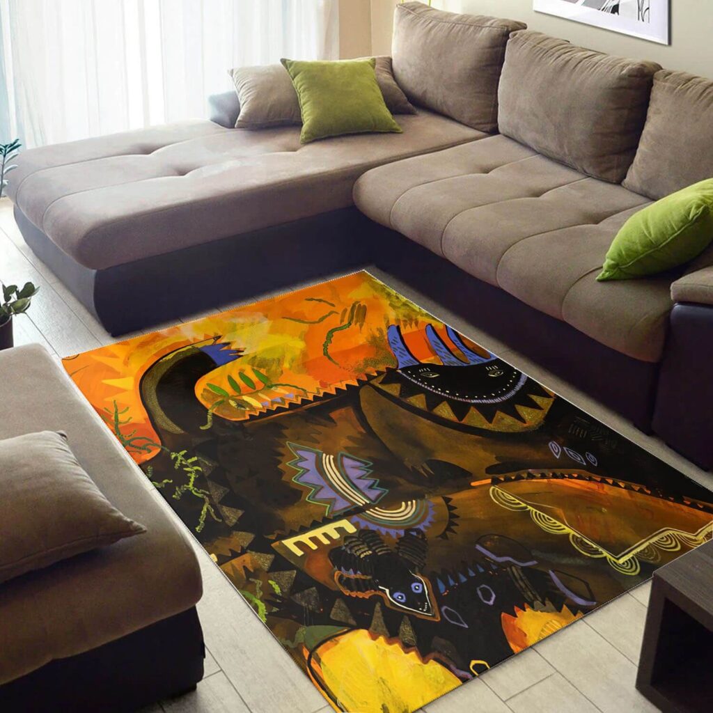 Nice African Cute Ethnic Seamless Pattern Themed Inspired Home Rug ...