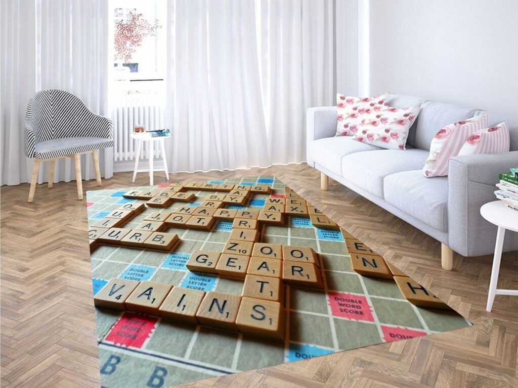 Scrabble Living Room Modern Carpet Rug - Unique Anime Apparel for Fans