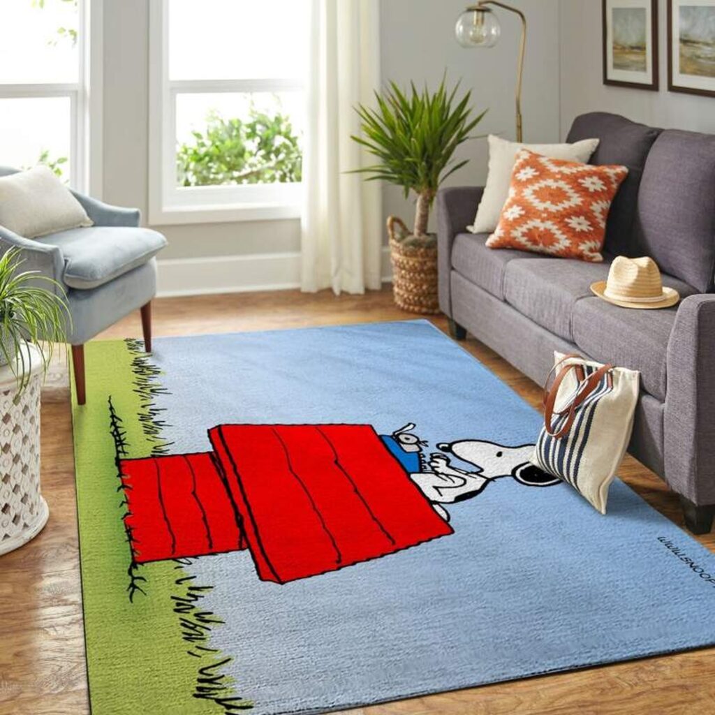 Snoopy Dog And Peanuts Comic Living Room Area Rug - Unique Anime ...