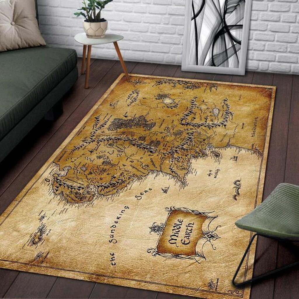 The Lord Of The Rings Middle Earth Map Area Rug - Unique Anime Apparel ...