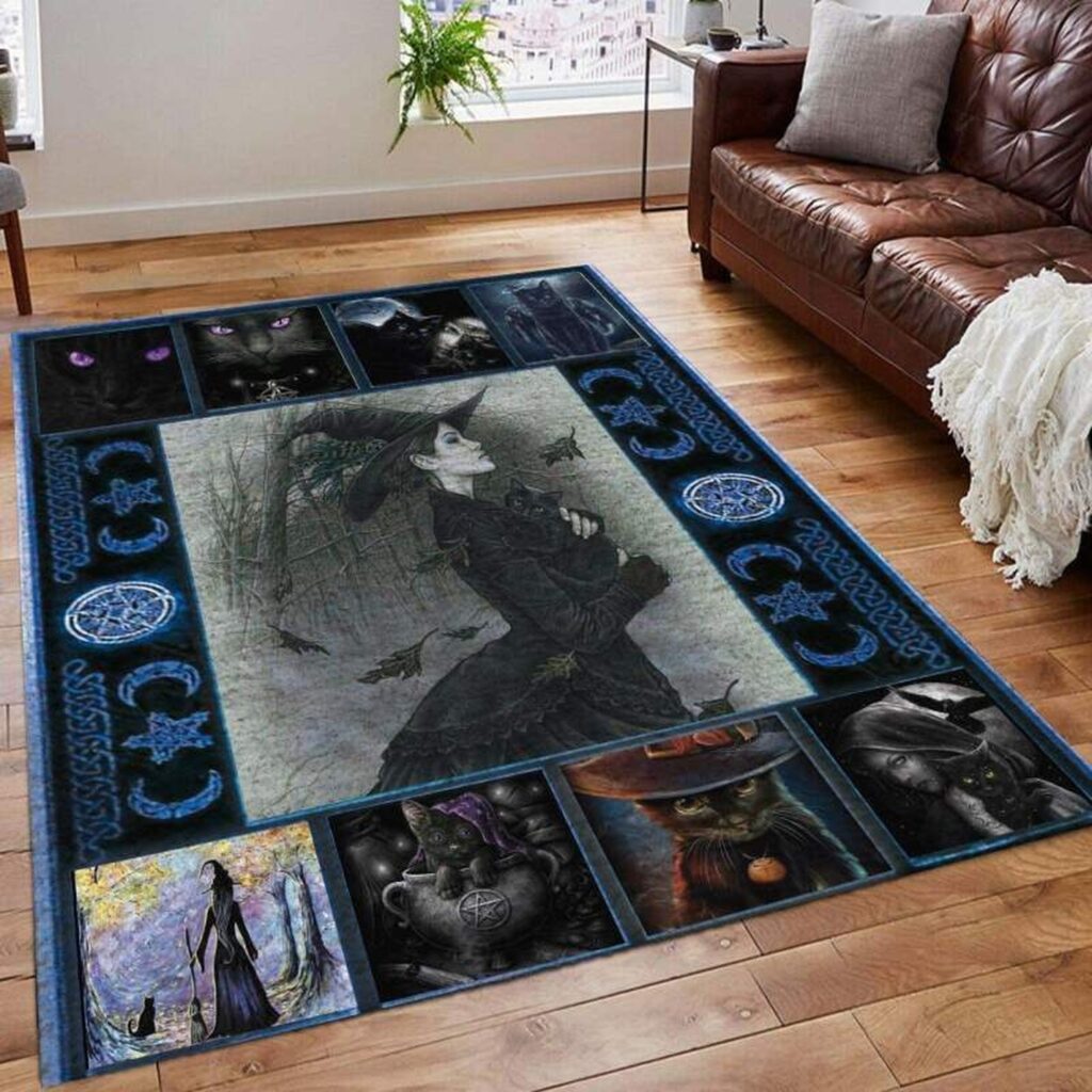 Witch And Cat Rug - Unique Anime Apparel for Fans