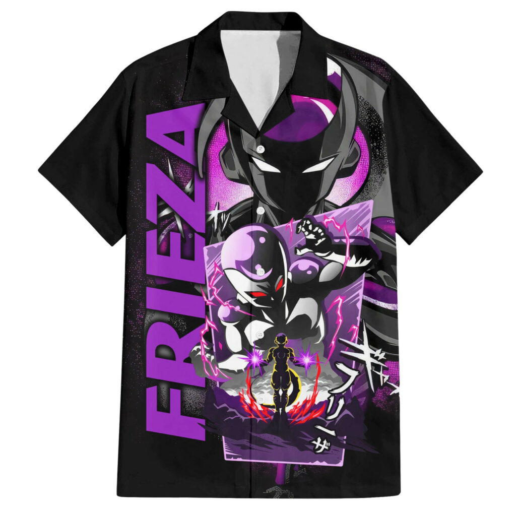 Frieza Dragon Ball Hawaiian Shirt Anime Mix Text Pattern Abstract ...