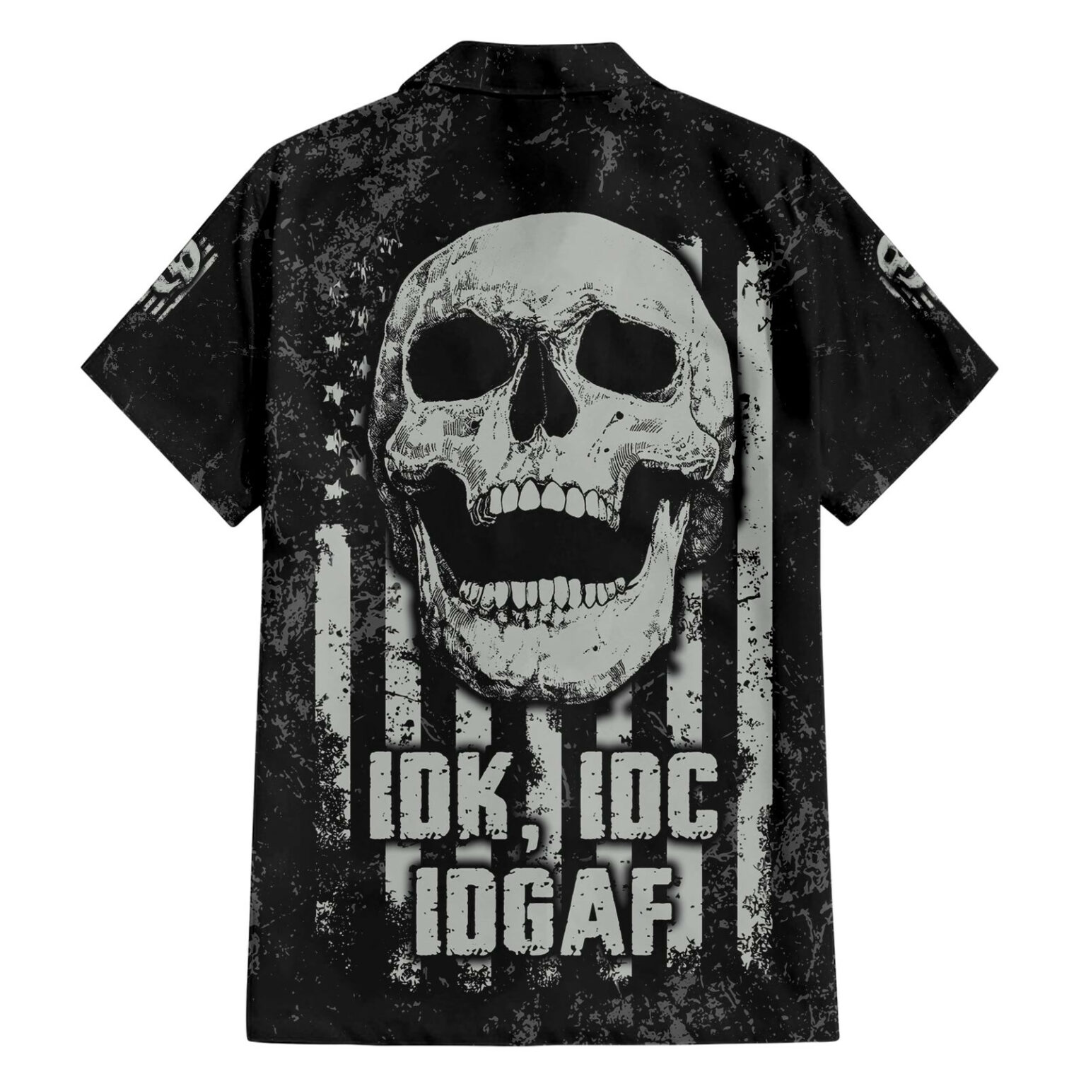IDGAF Flag Skull Hawaiian Shirt - Unique Anime Apparel for Fans