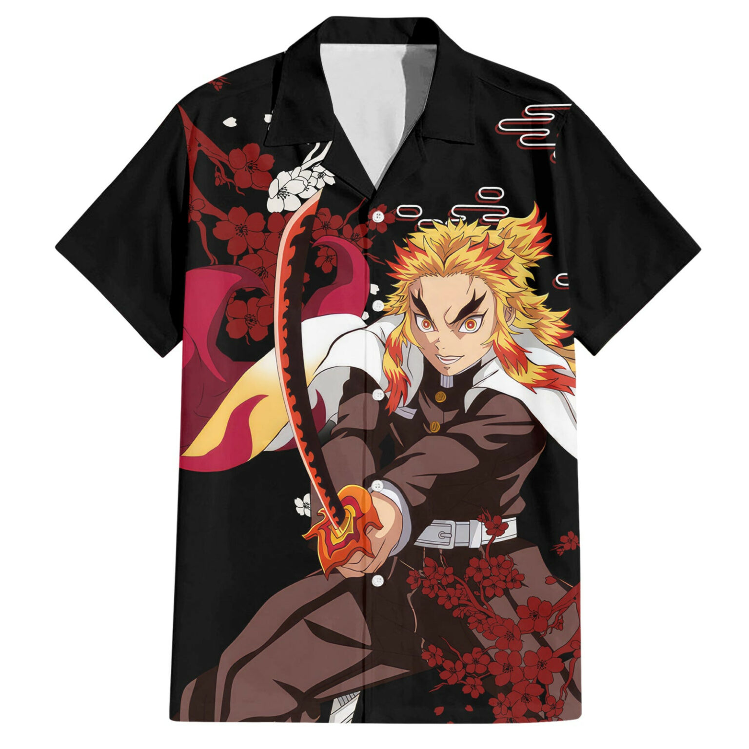 Kyojuro Rengoku Japan Style Hawaiian Shirt - Unique Anime Apparel for Fans