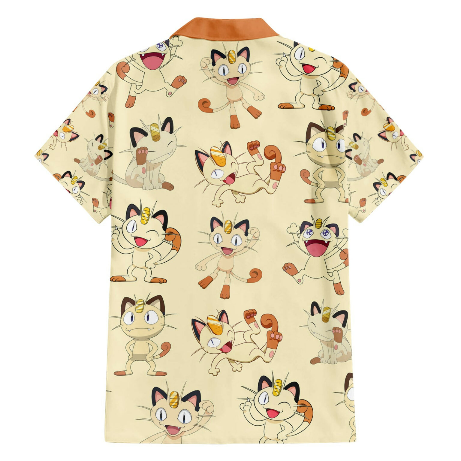 Meowth Pokemon Hawaiian Shirt Pattern - Unique Anime Apparel for Fans