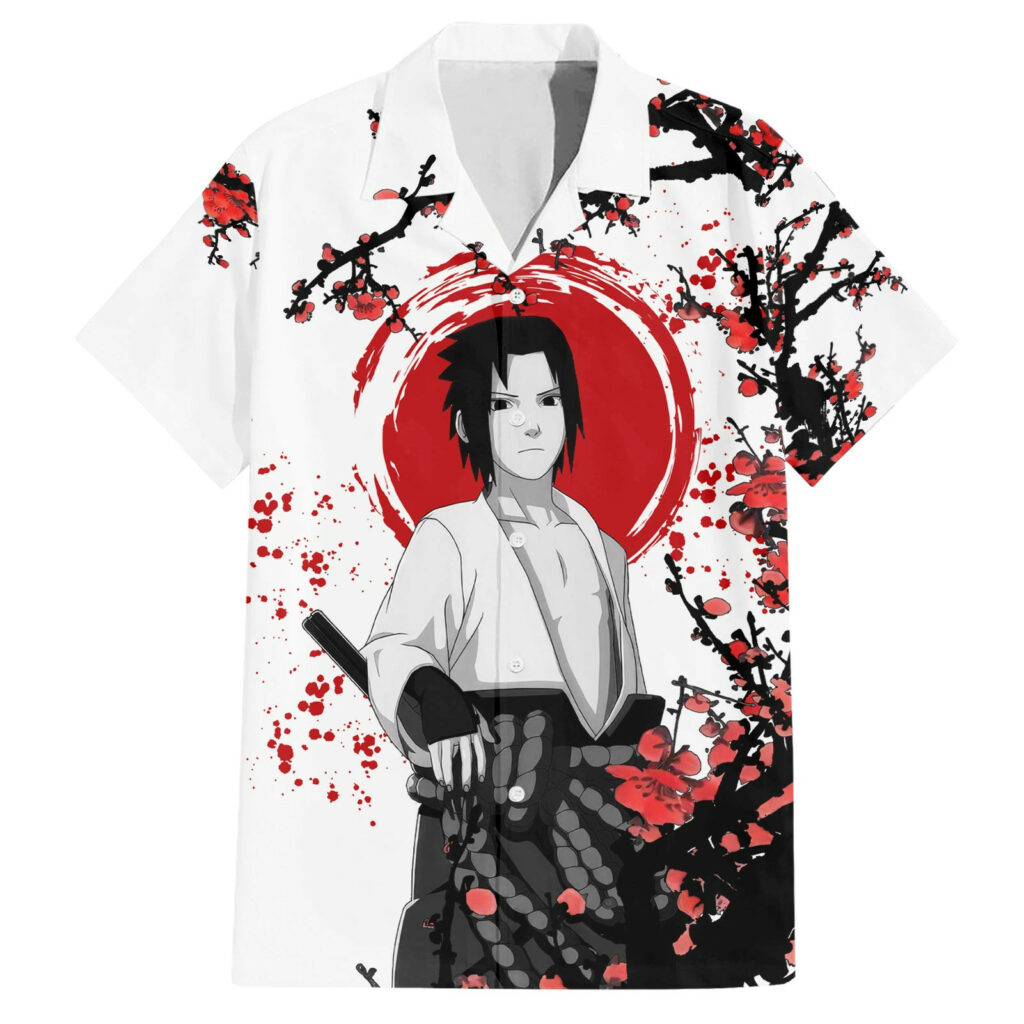 Uchiha Sasuke Japan Style Anime Hawaiian Shirt - Unique Anime Apparel ...