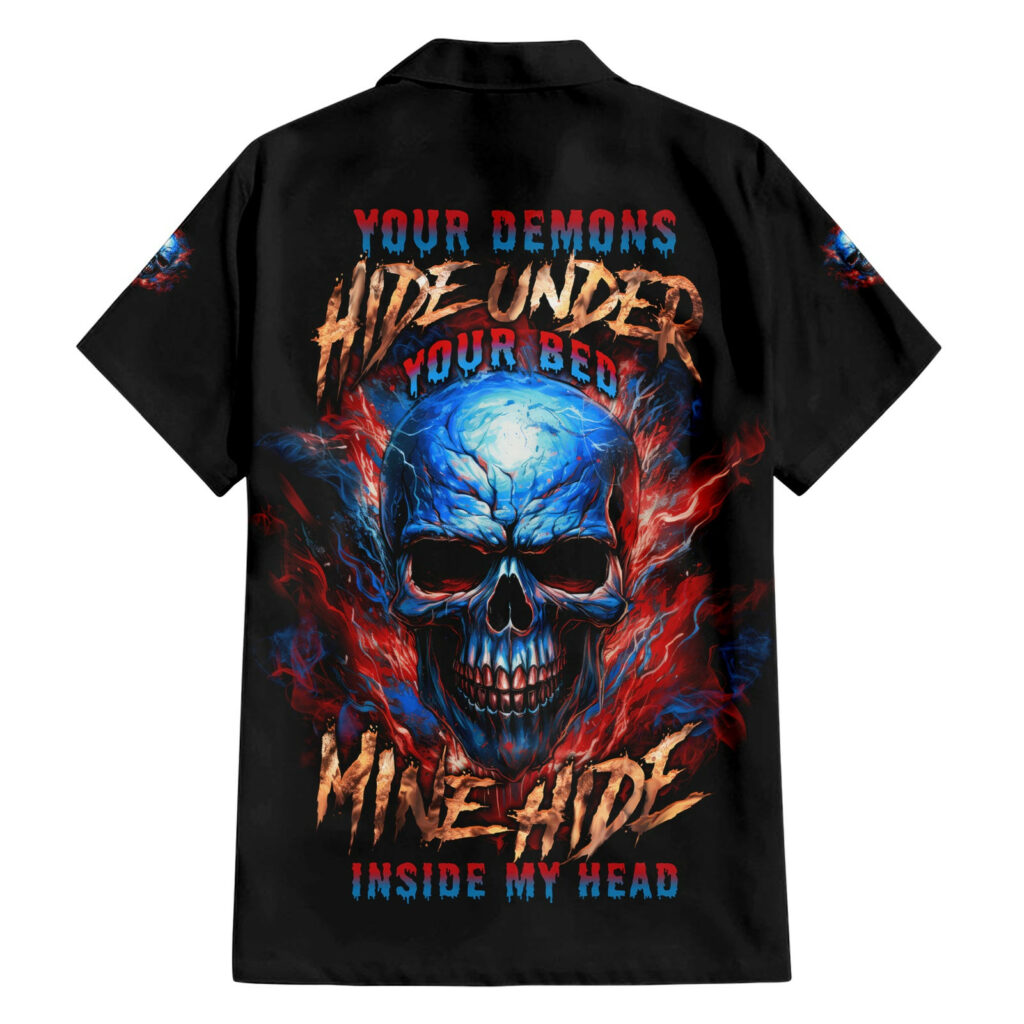 Your Demons Hide Under Your Bed Skull Hawaiian Shirt - Unique Anime ...