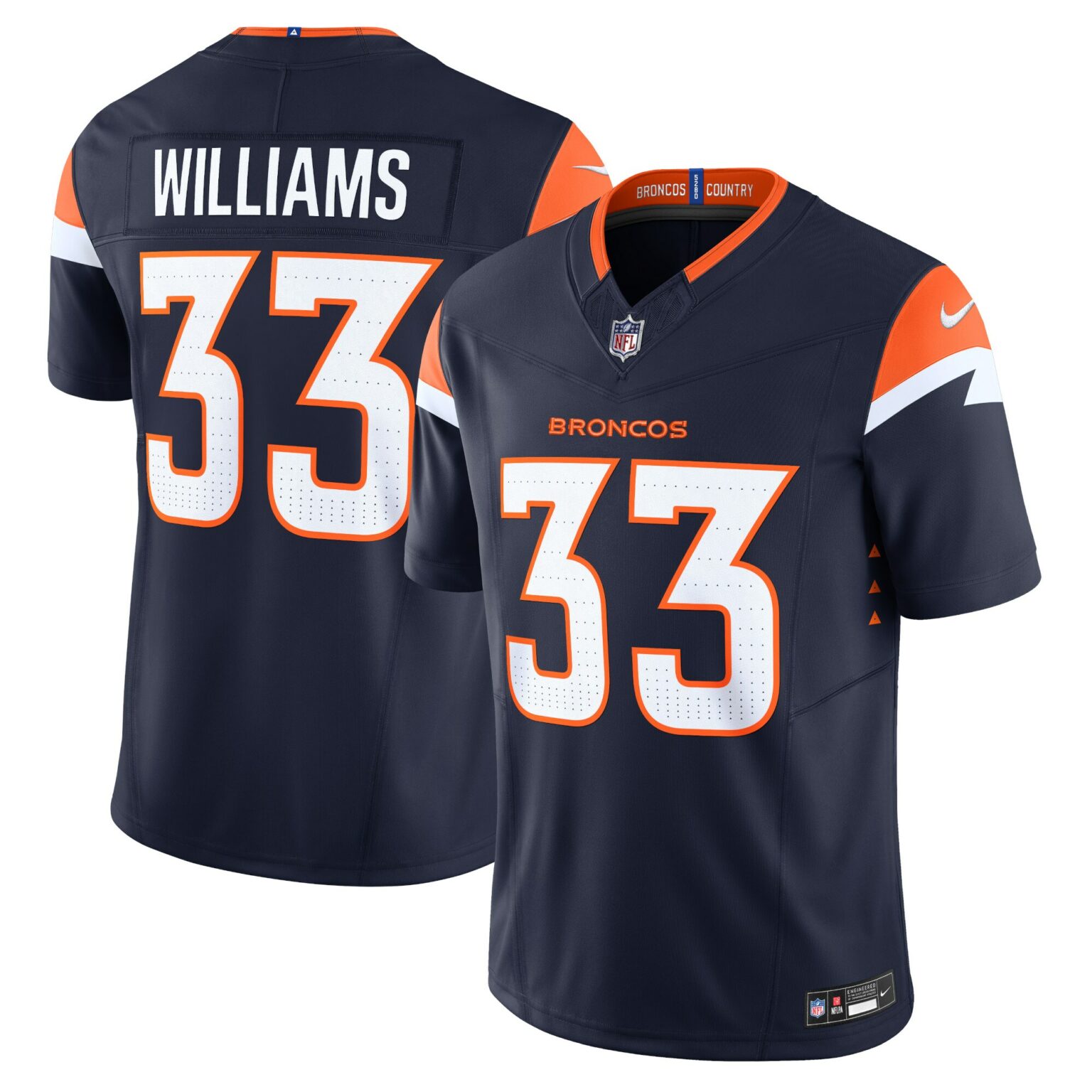 Javonte Williams Denver Broncos Nike Mile High Collection Vapor F.U.S.E ...